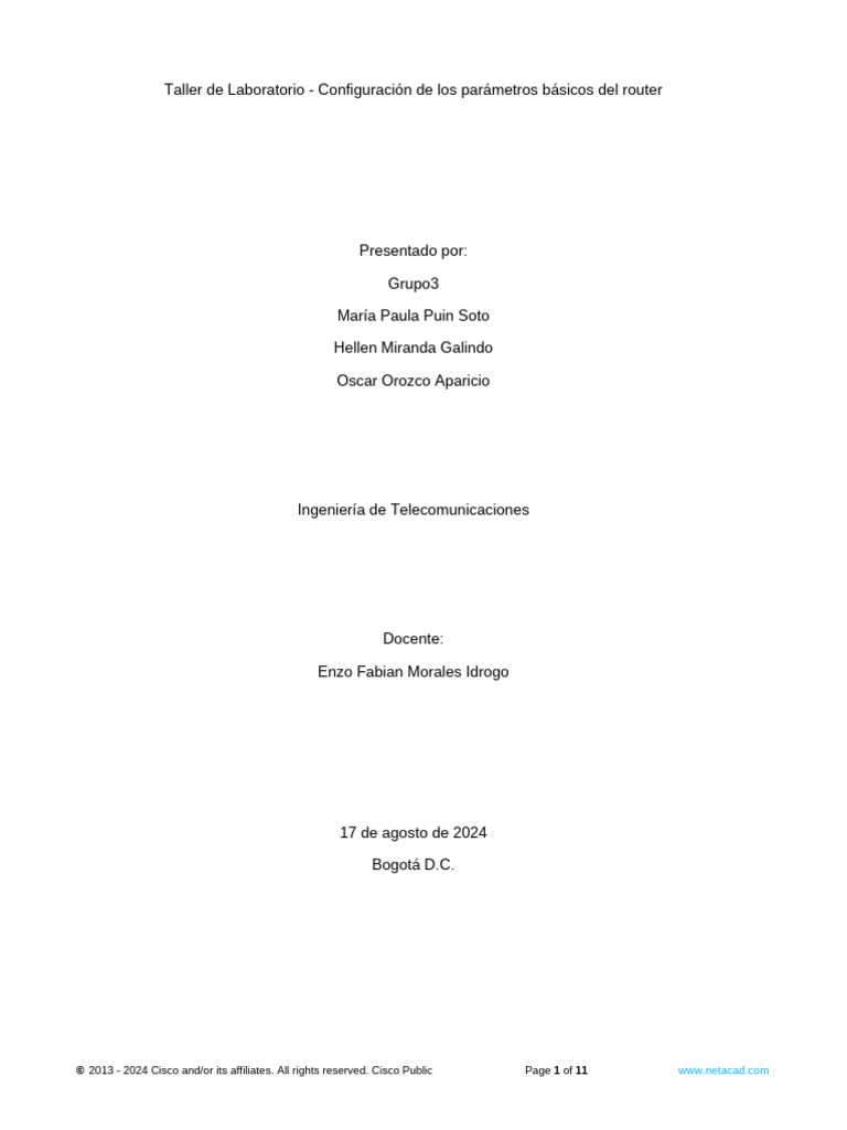 Lab 1.6.2: Basic Router Configuration | PDF | I Pv6 | Network Architecture