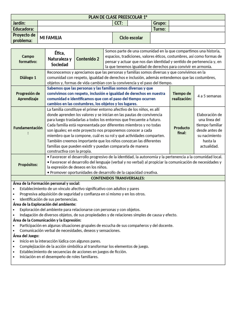 Proyecto 6. Mi Familia | PDF