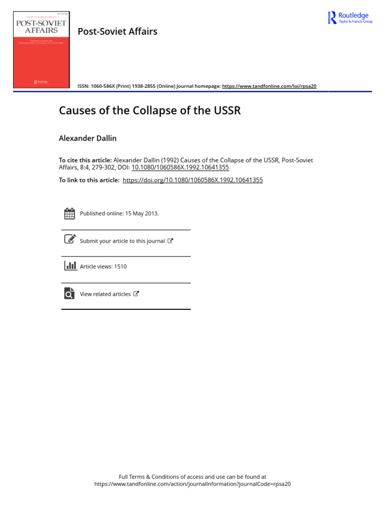 Causes of The Collapse of The USSR | PDF