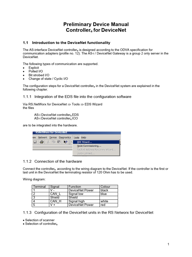 Preliminary Device Manual ControllerE DeviceNet | PDF