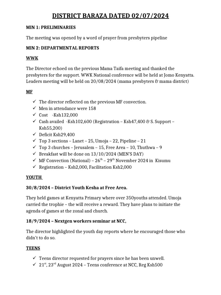 District Baraza Dated 02 | PDF