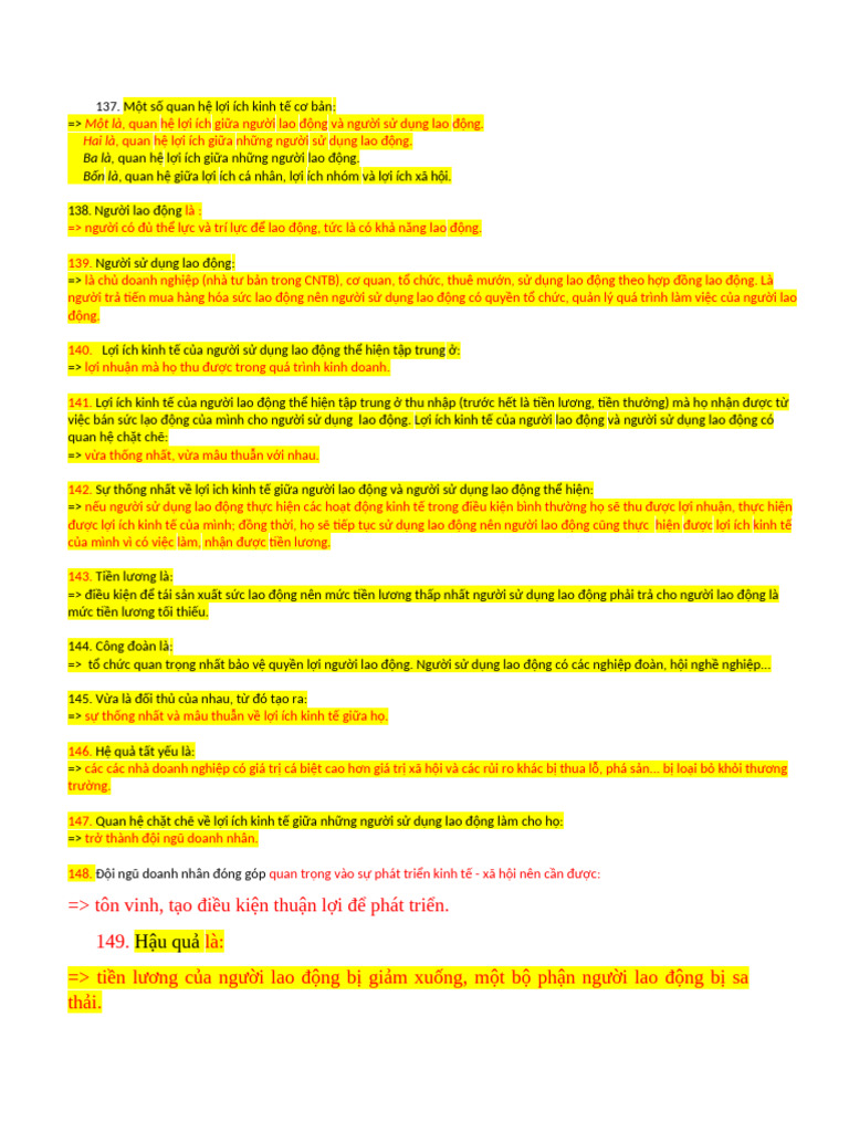 ÔN TẬP CUỐI KỲ KTCT -P2-2024 | PDF