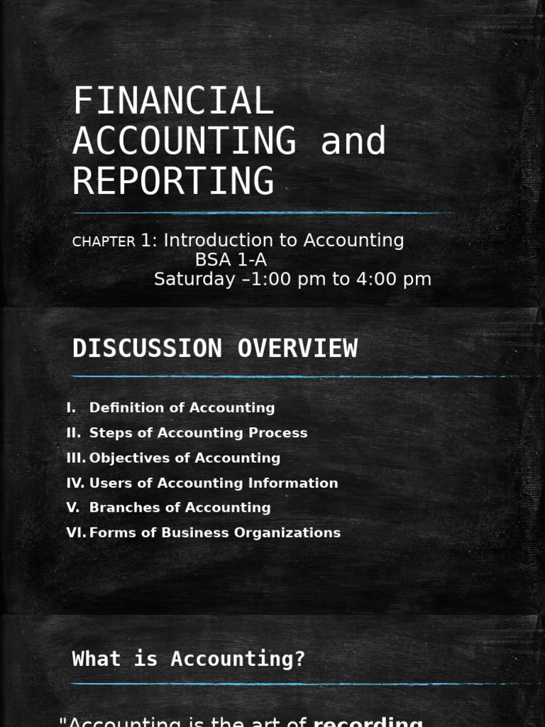 Far Introduction To Accounting Bsa 1a | PDF