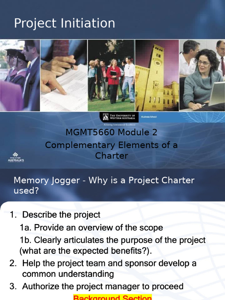 Module 2 Complementary Elements of a Project Charter | PDF