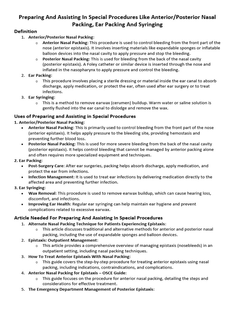 Preparing and Assisting in Special Procedures Like Anterior | PDF