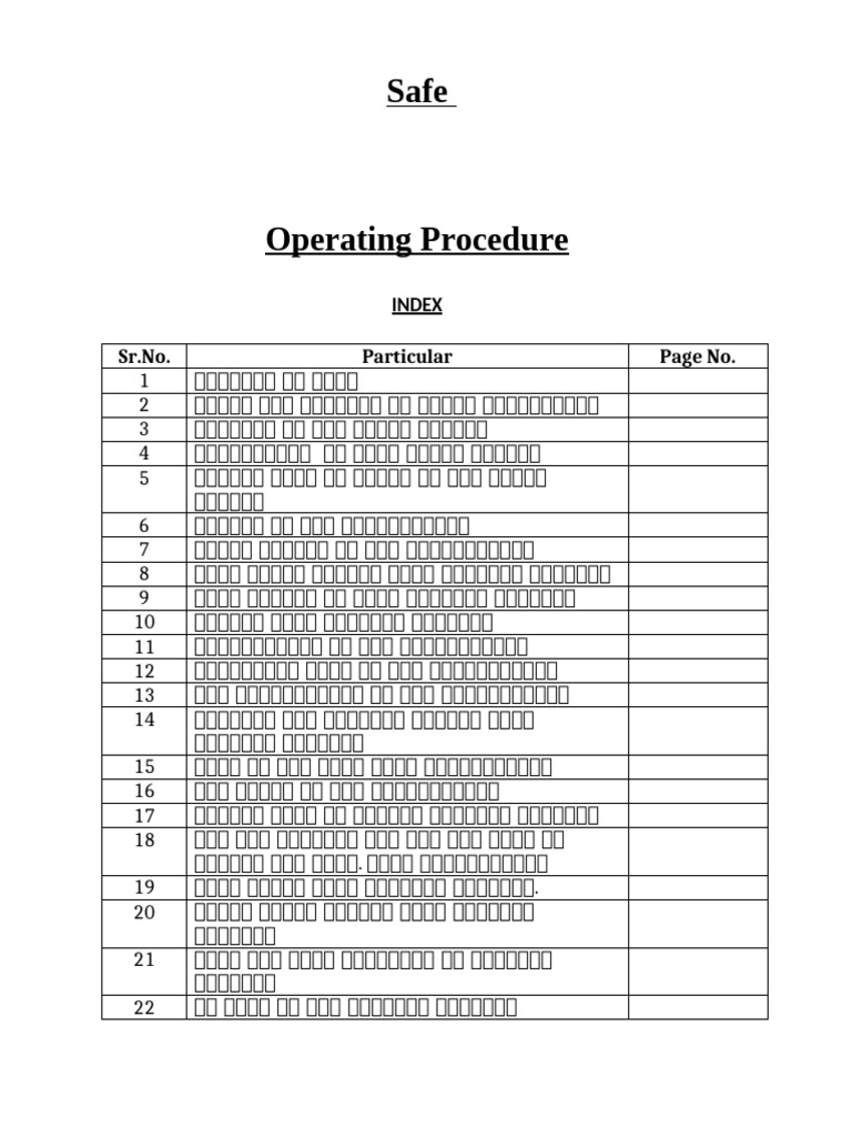 Sop Index | PDF