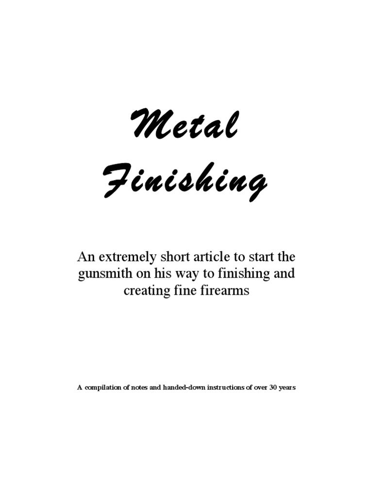 Metal Finishes | PDF | Sodium Hydroxide | Chemical Substances