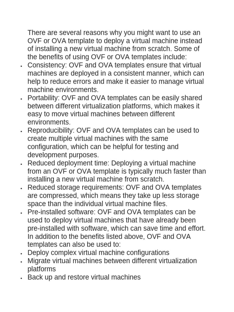 Why Use ova or ovf | PDF