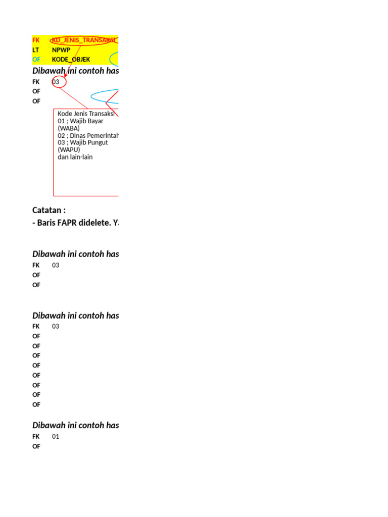 Contoh Hasil Export PK Efaktur | PDF