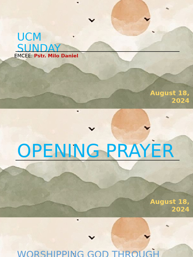 Ucm Sunday Uccp | PDF