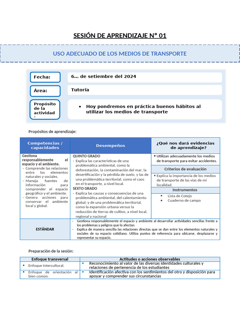 TUTORIA VIERNES 06 SET (1) (1) Uso de Los Medios de Transporte | PDF