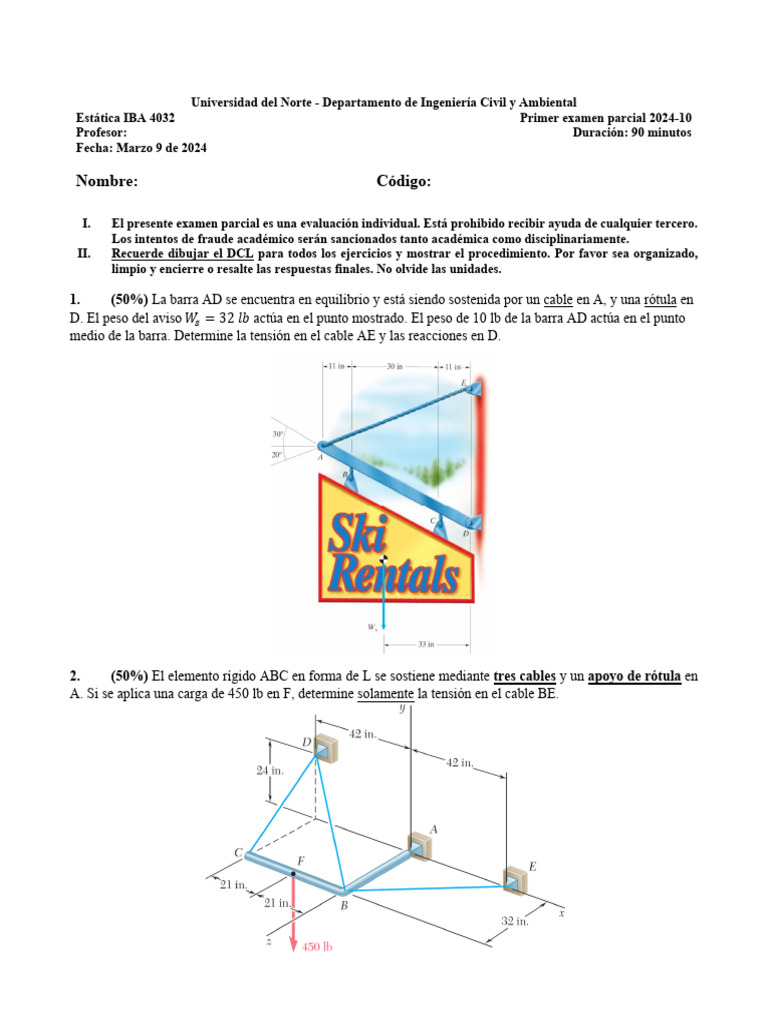 Tarea 3 Estática Resuelta | PDF | Ciencia y matemáticas