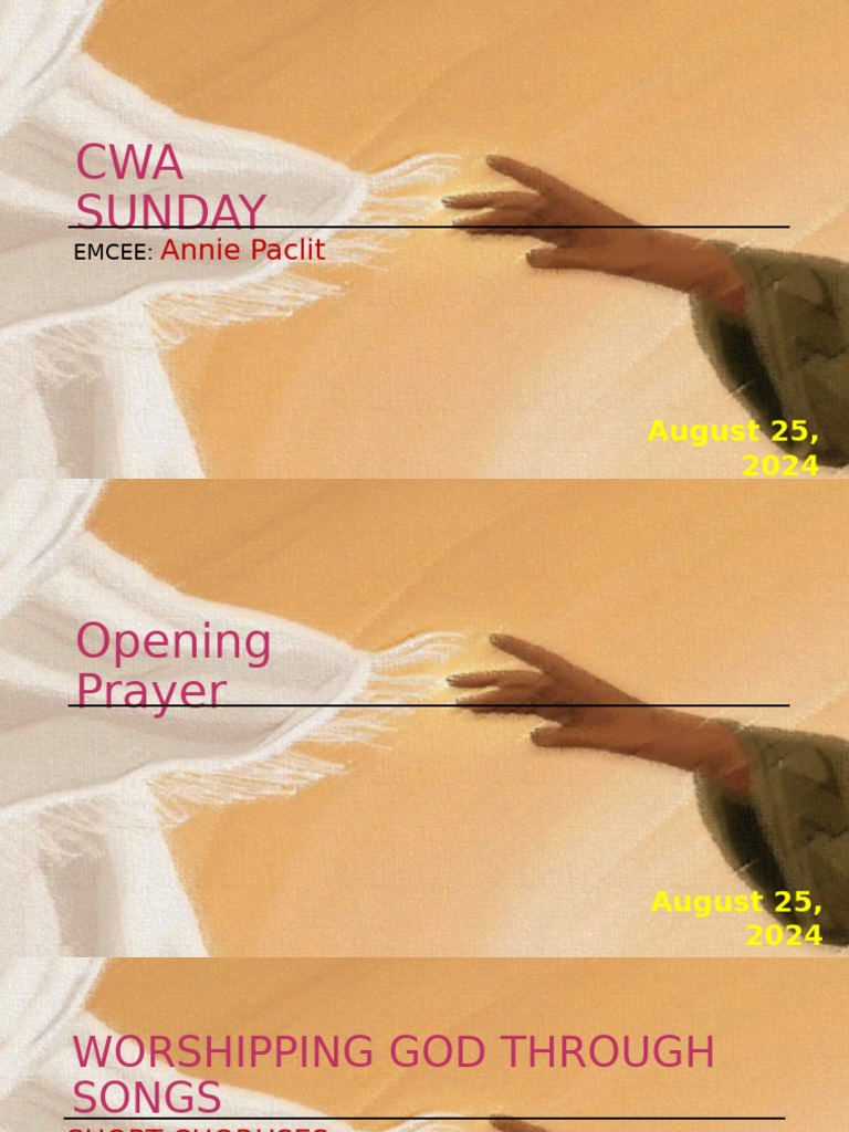 Cwa Sunday Uccp | PDF