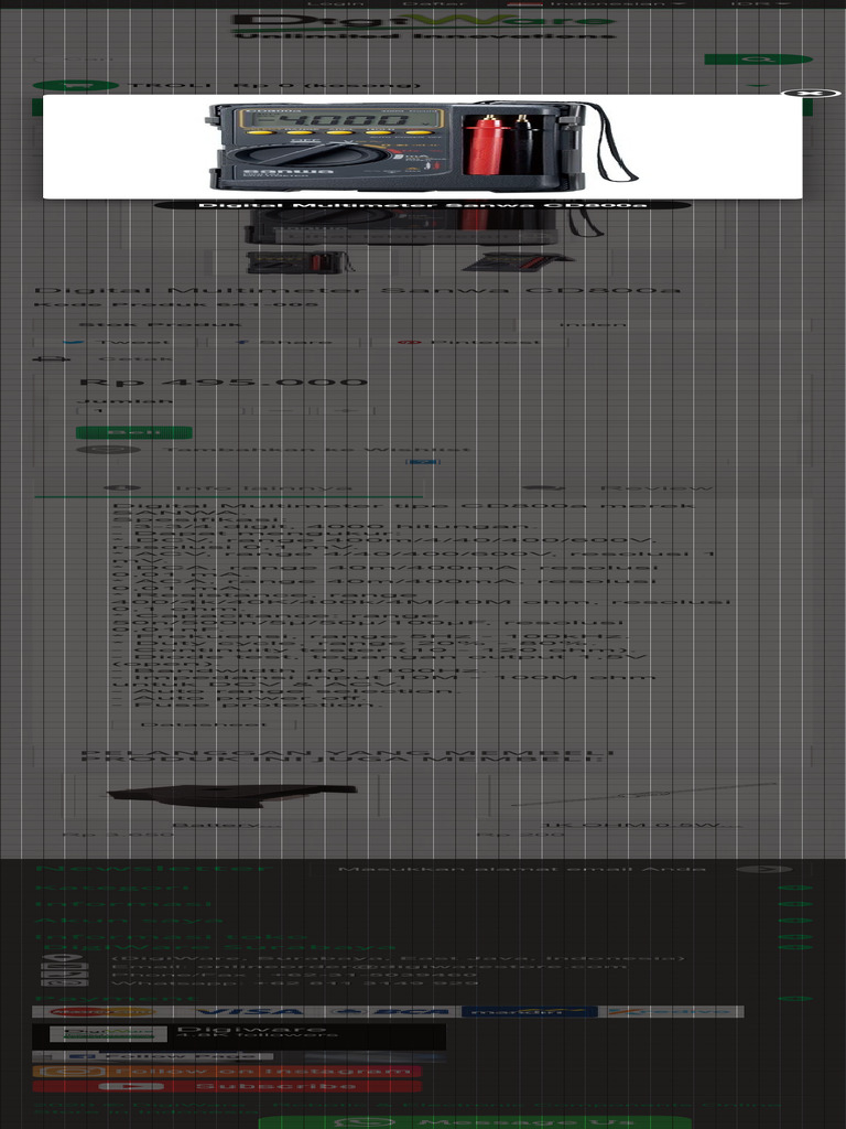 Digital Multimeter Sanwa CD800a - Digiware Store | PDF