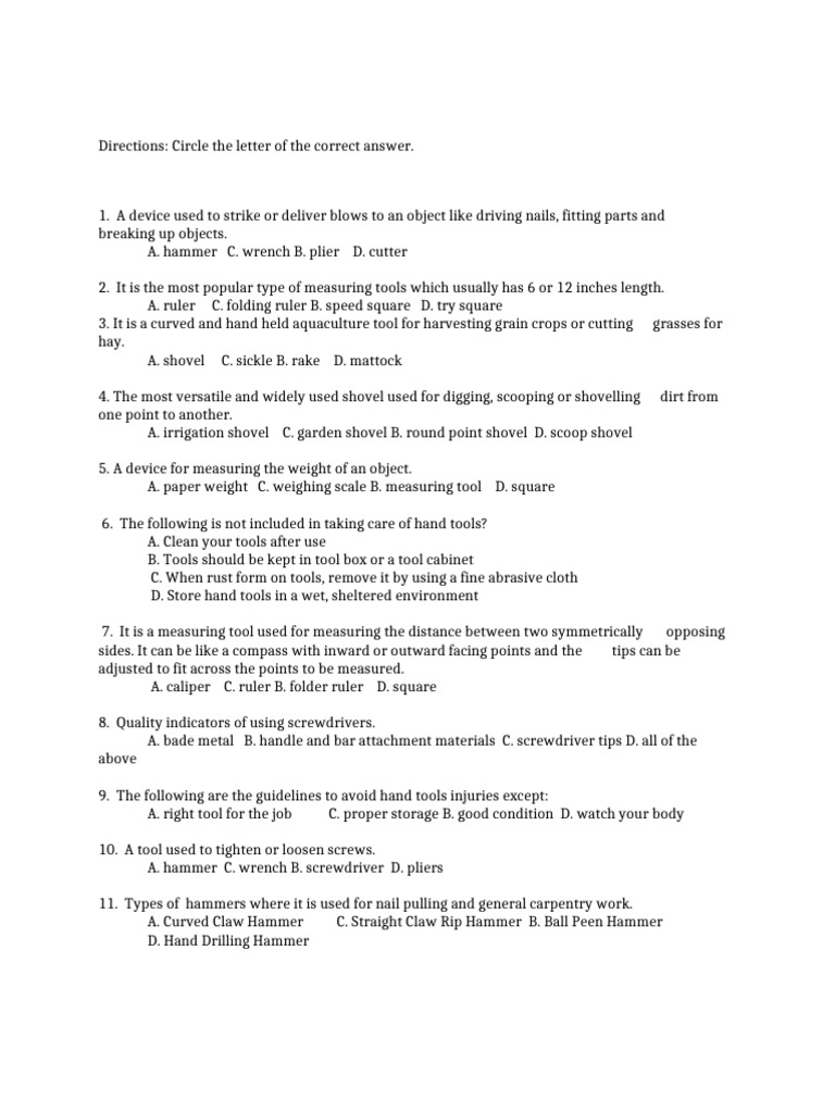 TLE 8 Assessment Q2 | PDF