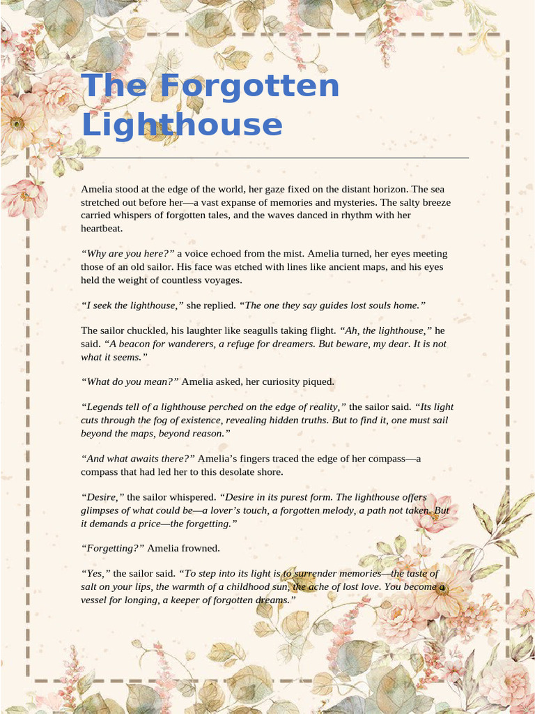 The Forgotten Lighthouse | PDF