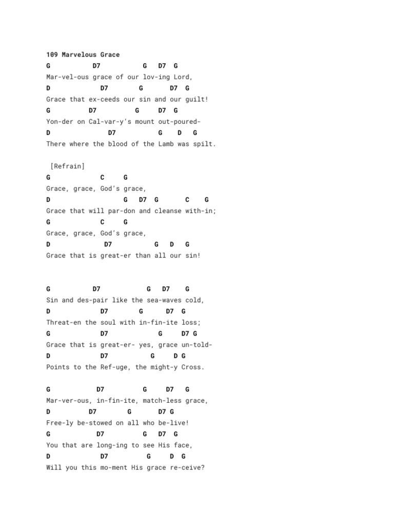 Marvelous Grace of Jesus Ukulele | PDF