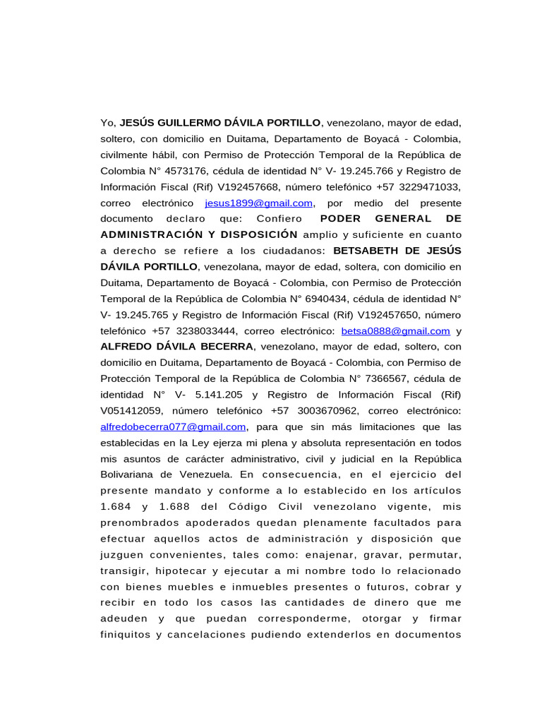 PODER GENERAL JESUS GUILLERMO Con Coletilla | PDF | Bancos | Jurisdicción