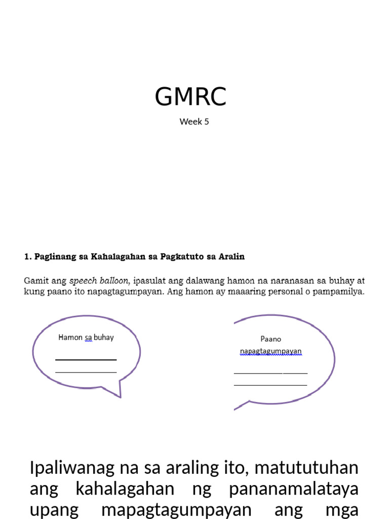 Week 5-GMRC | PDF