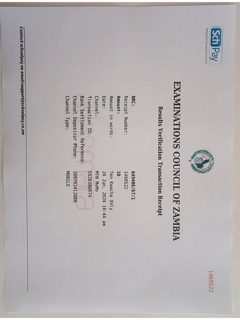 Results Verification Transaction Receipt | PDF