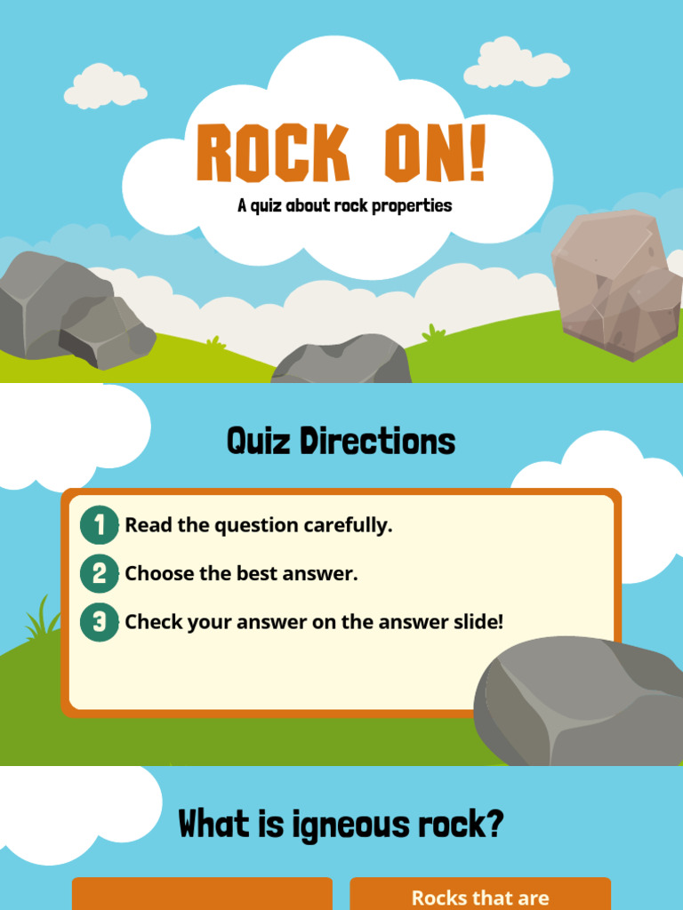 Orange and Green Rock Properties Quiz Presentation | PDF