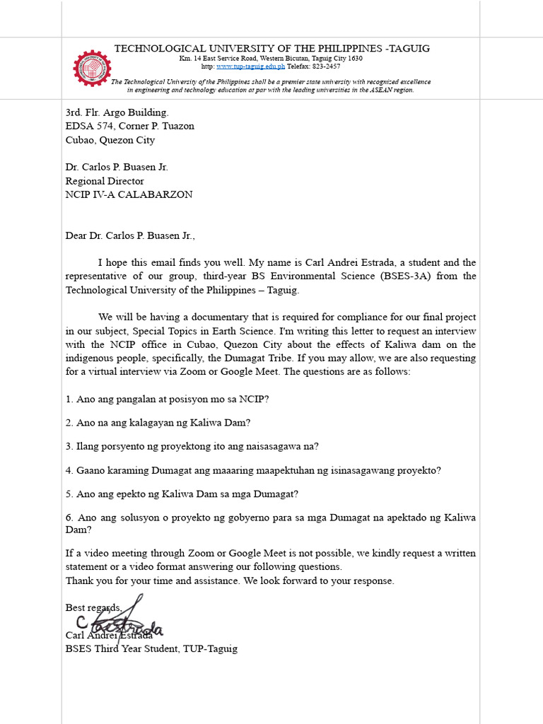 Request Letter | PDF