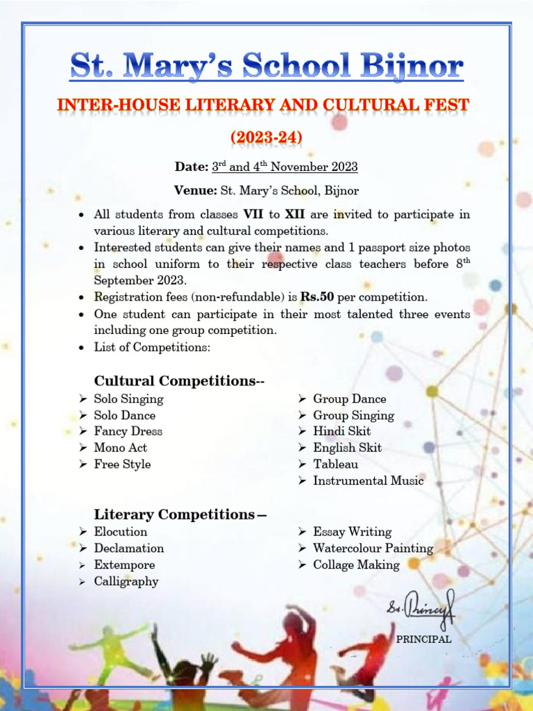 Inter House Literary&Cultural Fest | PDF