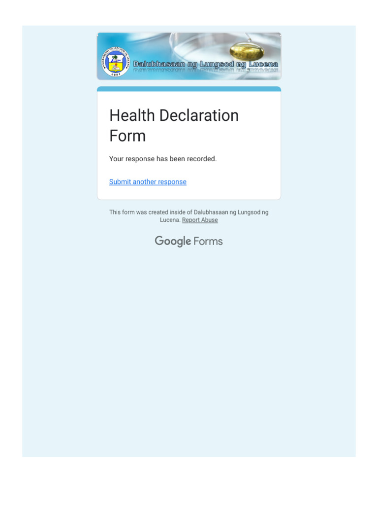 Health Declaration Form | PDF