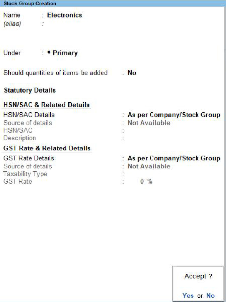 Electronics Stock Group Setup | PDF