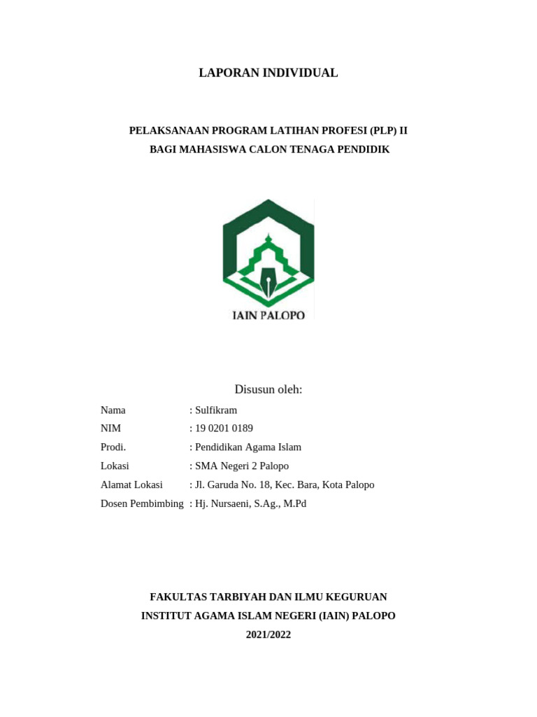 Laporan PLP 2 Sulfi | PDF
