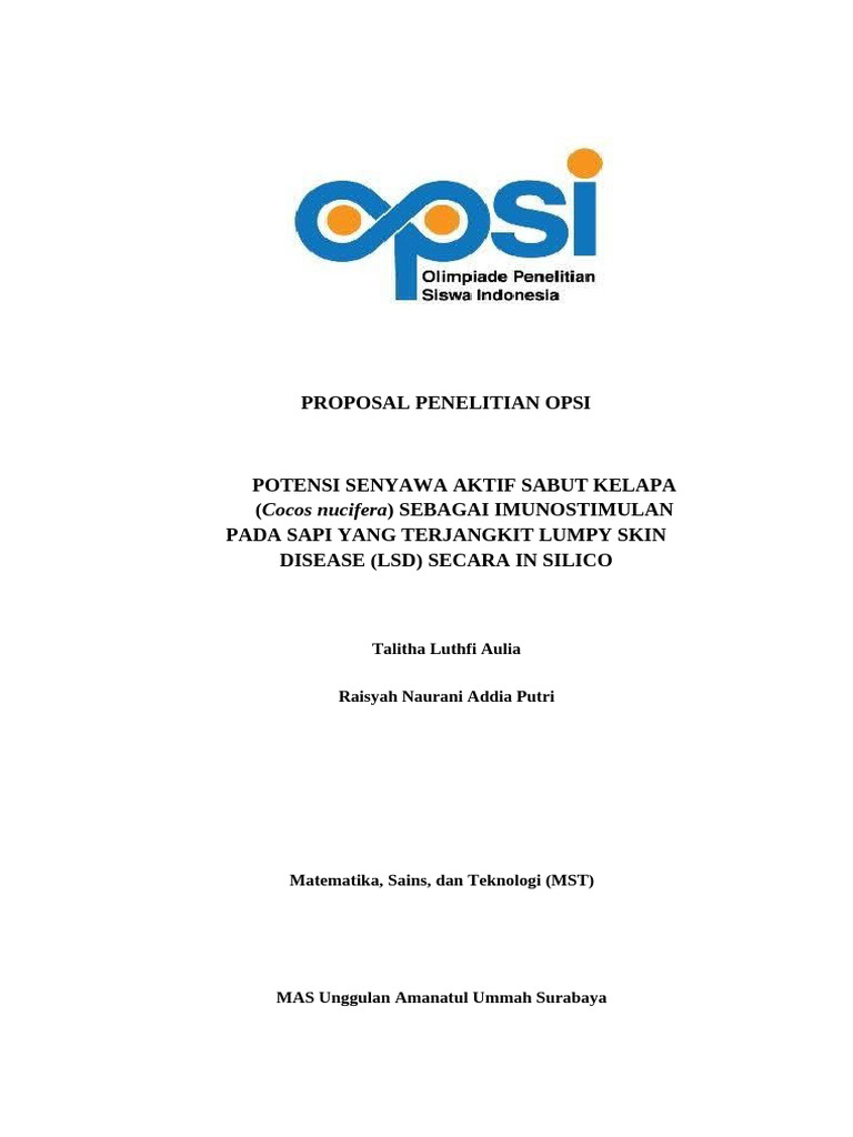 PROPOSAL OPSI 2024 TIM Talitha | PDF