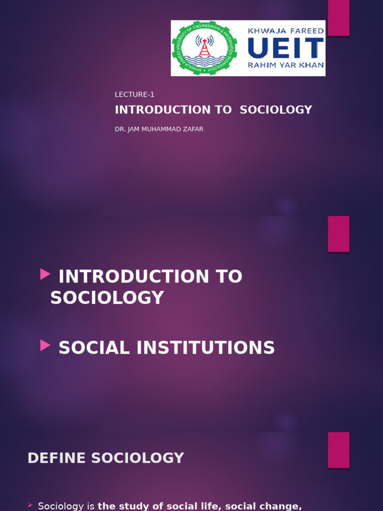 Lecture-1 Introduction To Sociology | PDF