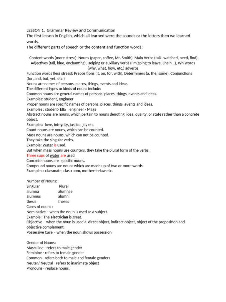 Grammar Review | PDF