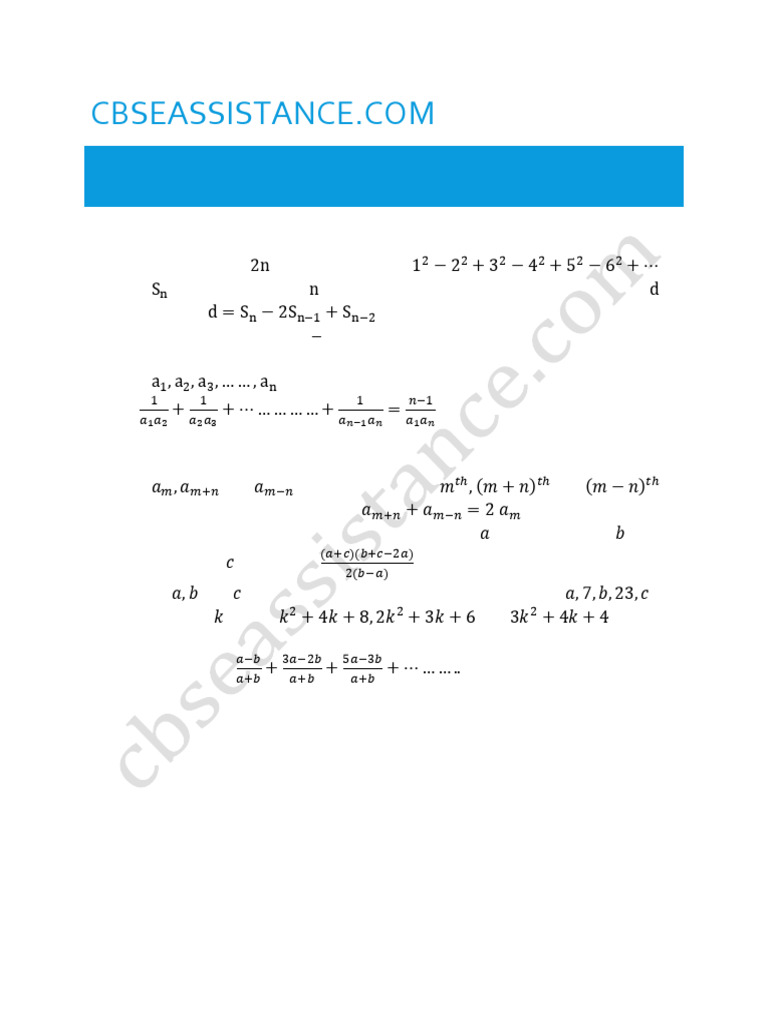 Arithmetic Progressions Assignment 4 | PDF | Language Arts & Discipline | Teaching Methods ...