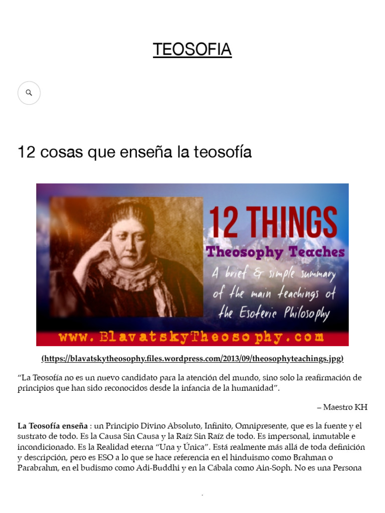 Cosas Que Enseña La Teosofía - THEOSOPHY | PDF