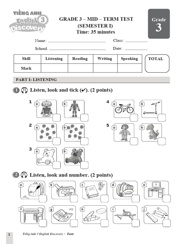 Grade 3 Mid Term Test 1 Pdf