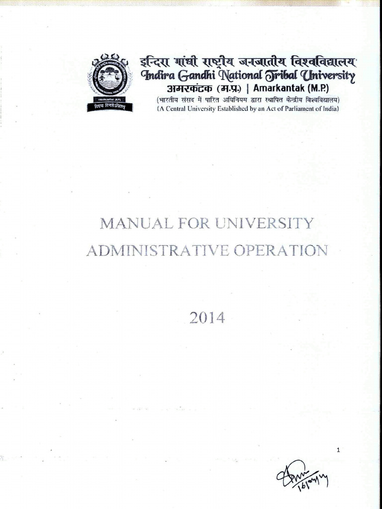 Admin Manual of University | PDF