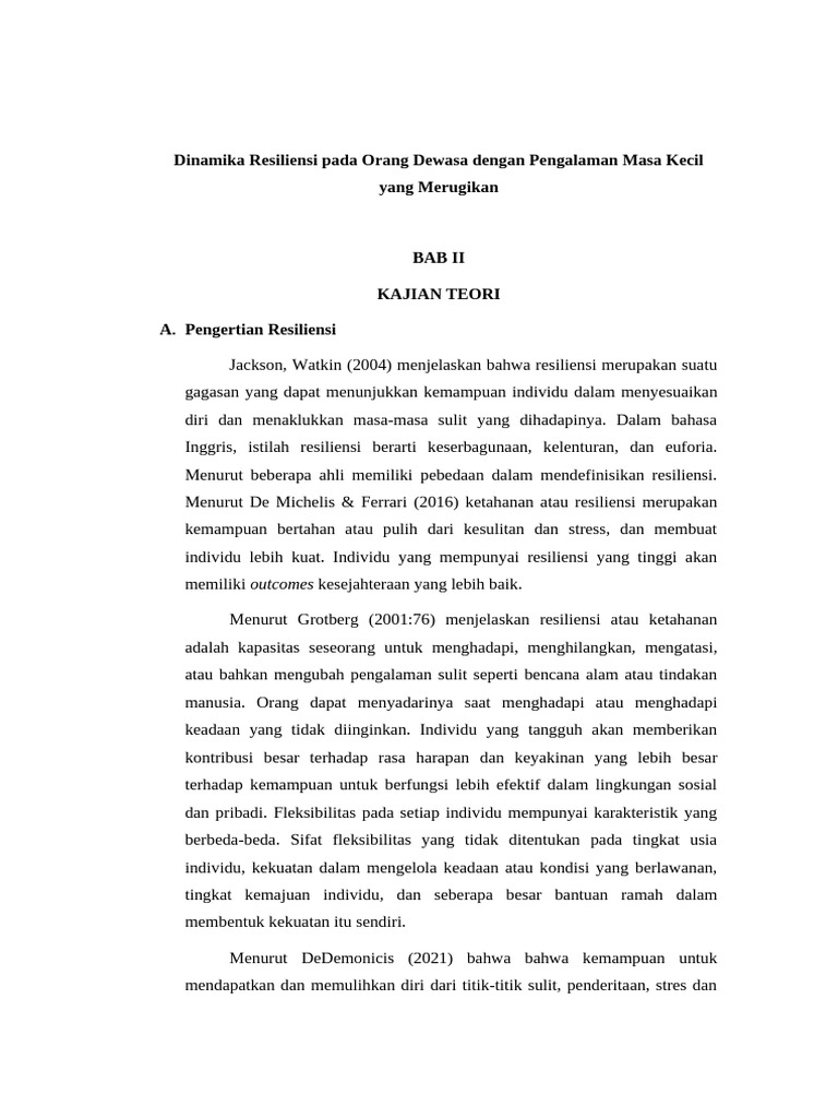Bab 2 Dinamika Resiliensi Rvs | PDF