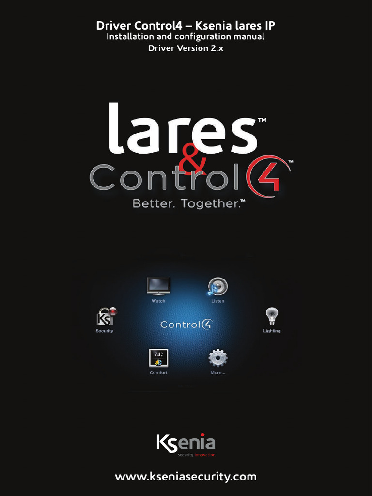 Ksenia Lares IP Control4 2.x Installation and Configuration Manual | PDF