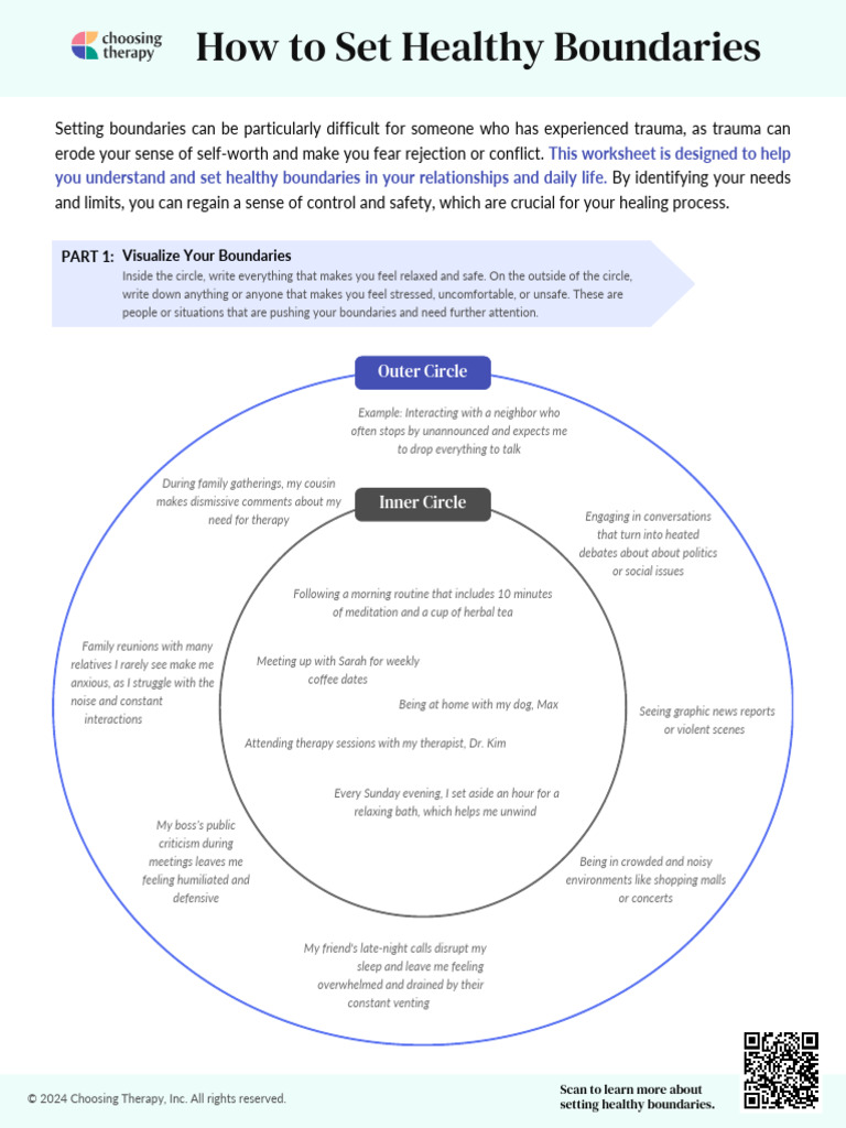 How To Set Boundaries Worksheet | PDF