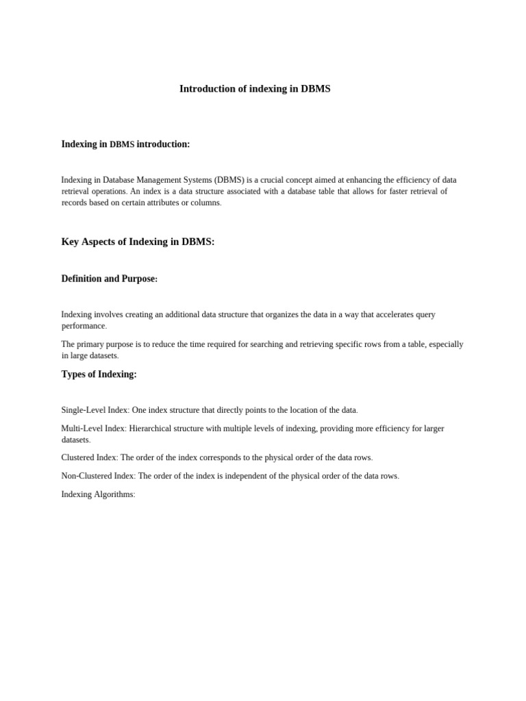 Indexing in DBMS | PDF