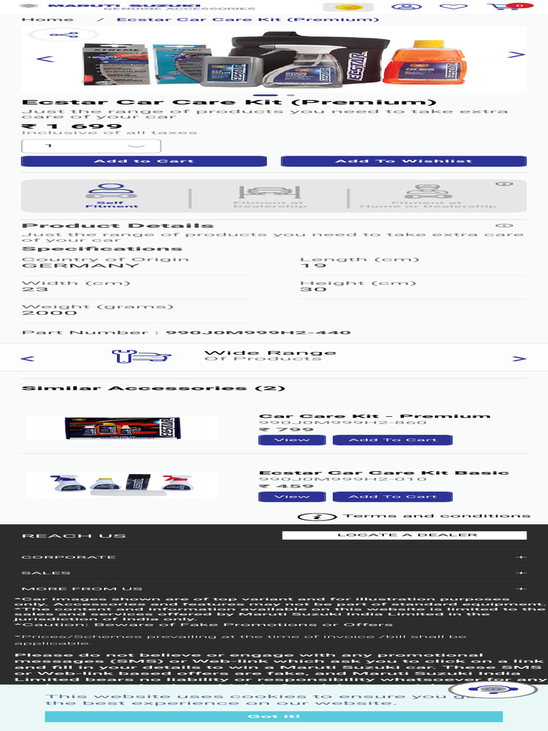Ecstar Car Care Kit (Premium) 990J0M999H2-440 - M | PDF