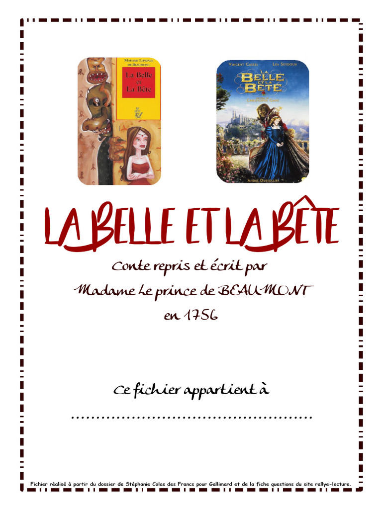 Fiche de Lecture La Belle Et La Bete | PDF