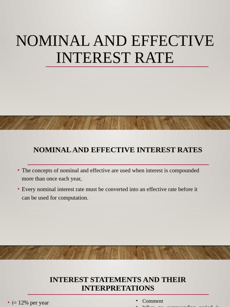 Nominal and Effective Interest Rate | PDF