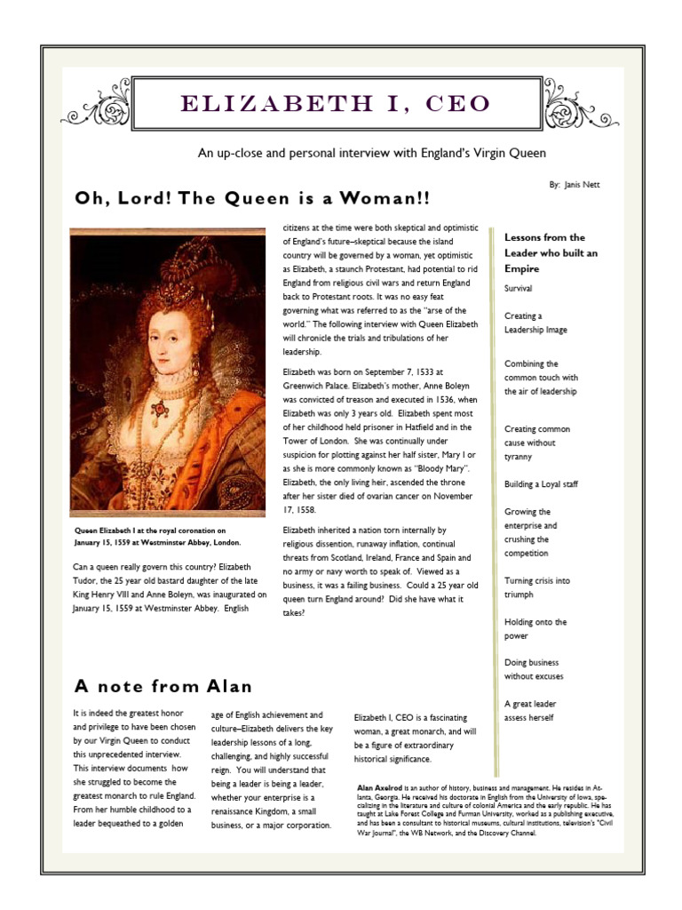 Leadership Lessons from Queen Elizabeth I | PDF | Francis Drake | Piracy