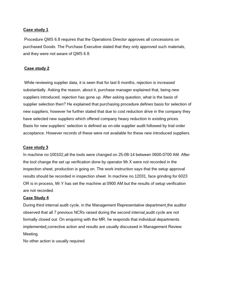 NCR Exercise Case Studies | PDF