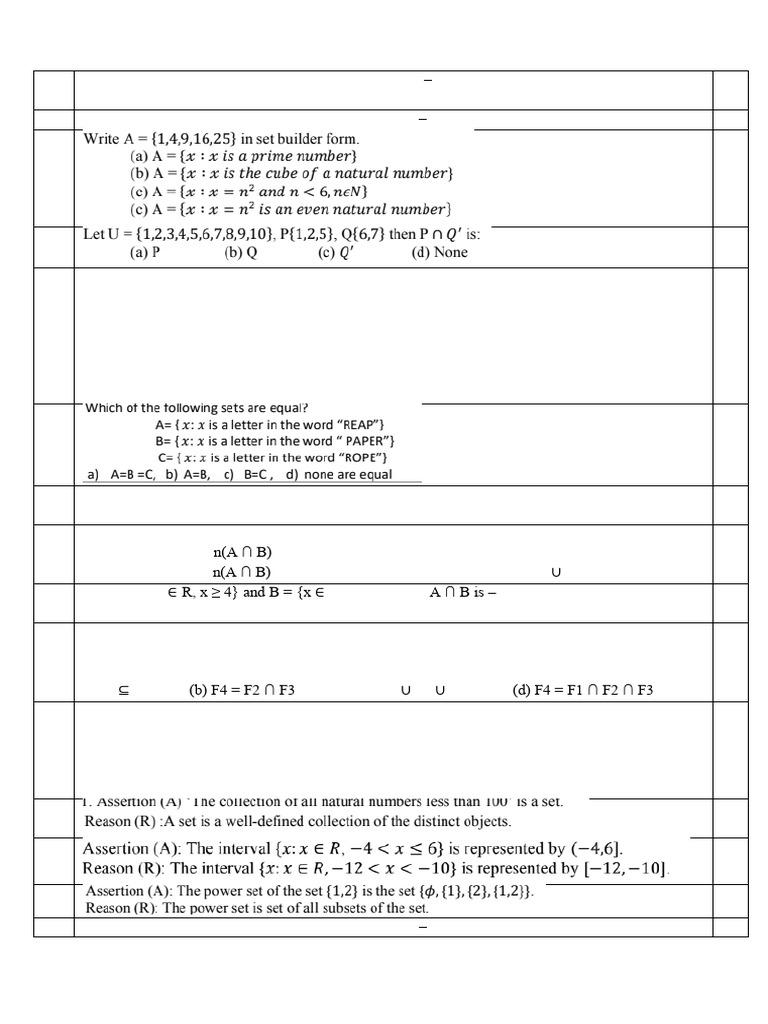 Class XI Practice Worksheets | PDF