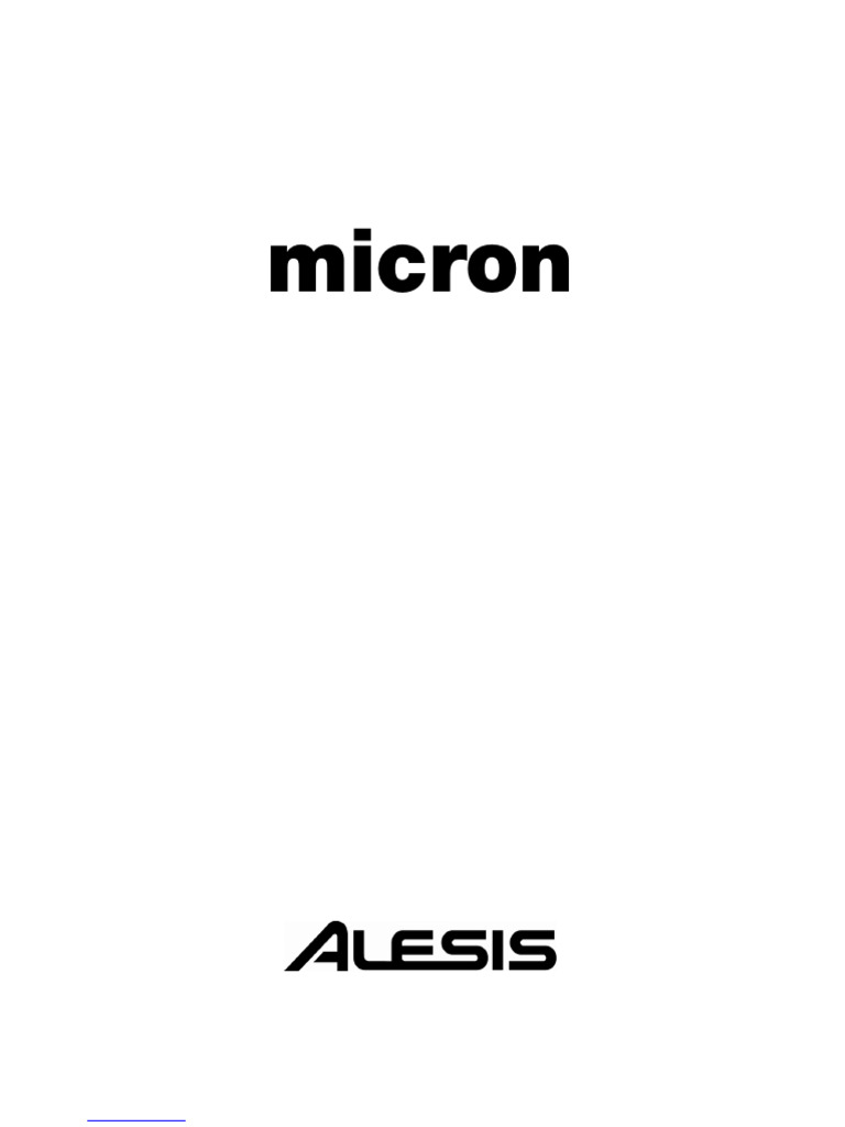 Alesis Micron Reference Manual | PDF