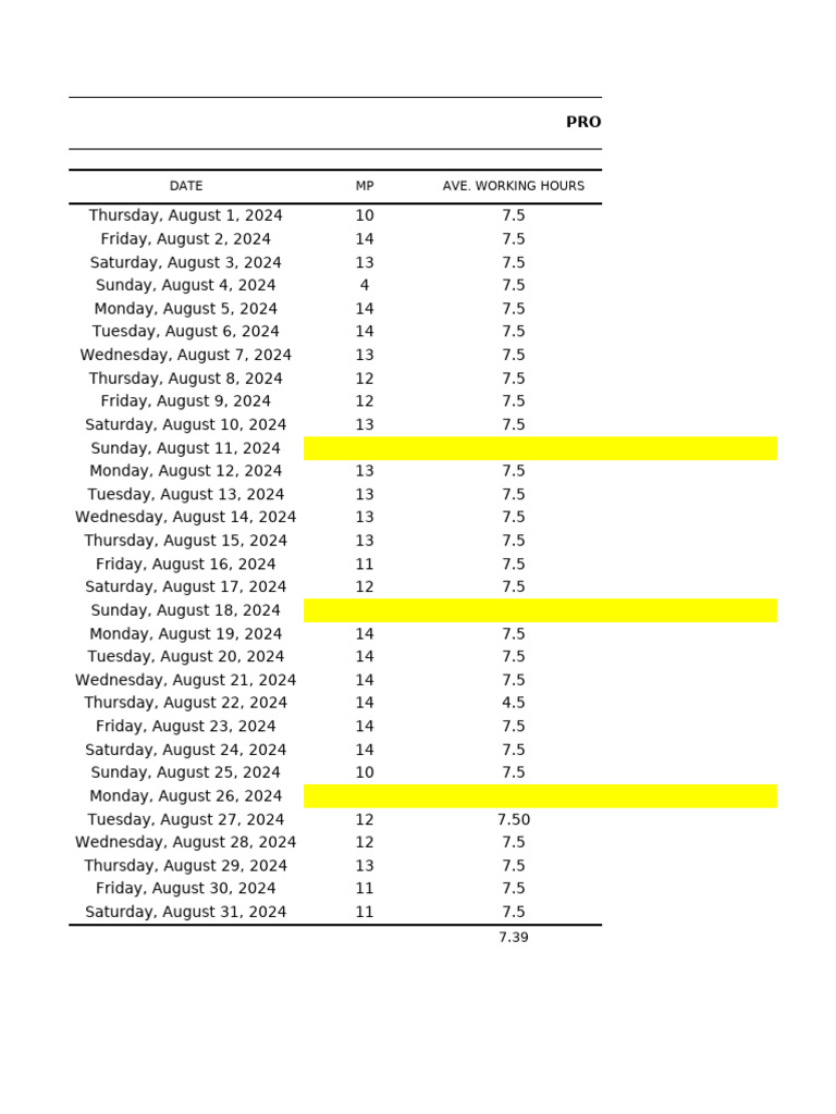 2024 Productivity Analysis Aug | PDF
