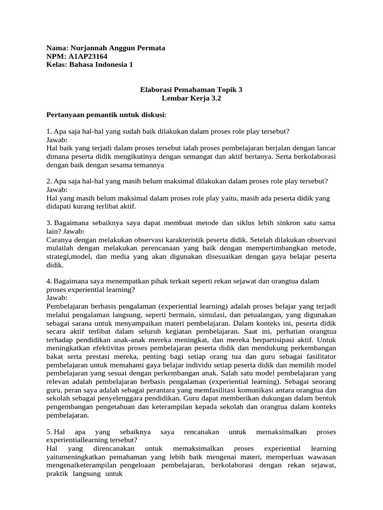 Topik 3 Elaborasi Pemahaman PSE - Nurjannah Anggun Permata | PDF